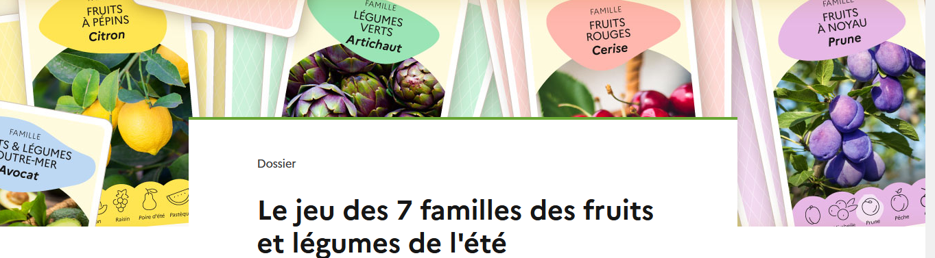 Le Jeu des 7 familles des fruits et légumes d'été | DRAAF Nouvelle ...
